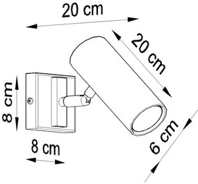 Sollux SL.0498 - Nástěnné bodové svítidlo DIREZIONE 1xGU10/40W/230V černá