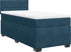 Box spring postel s matrací tmavě modrá 90x190 cm samet 3286202