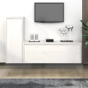 TV skříňky 2 ks bílé masivní borové dřevo 3100115