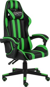 vidaXL Herní židle černo- umělá kůže [20525] Barva: Zelená