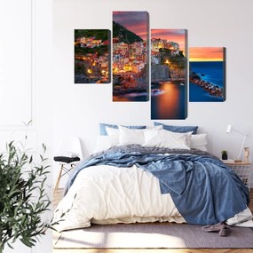 Vícedílný obraz Město Manarola V Itálii Nedostatek Nedostatek Přírodní plátno 240x150