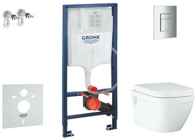 Grohe - Set předstěnové instalace, klozetu a sedátka Euro Ceramic, softclose, tlačítko Even, chrom