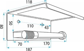 Držák na toaletní papír s poličkou REA ORI 39105A zlatý kartáčovaný