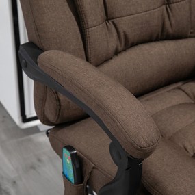 Vinsetto Masážní a Hřejivá Kancelářská Židle Ergonomická Kancelářská Židle S Nastavitelnou Výškou Sklopné Zádové Opěrky S Odkládacím Podnožím + Integ…