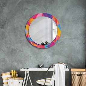 Kulaté dekorativní zrcadlo Geometrické složení fi 70 cm