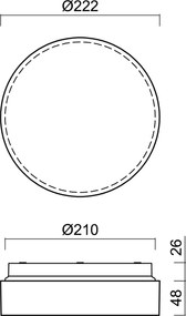 OS IRI71565 IRIDA 1 stropní/nástěnné plastové svítidlo bílá IP65 4000 K 7W LED - OSMONT