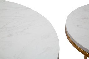 Sada odkládacích stolků Xaviere 52 cm zlatá / bílá