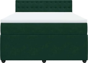 Box spring postel s matrací tmavě zelená 160x200 cm samet 3290097