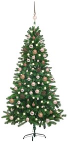 Umělý vánoční stromek s LED a sadou koulí 150 cm zelený,  3077640 HangarStore.cz