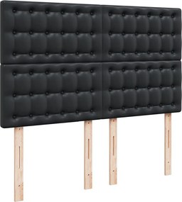 Box spring postel s matrací černá 140 x 190 cm umělá kůže 3293020