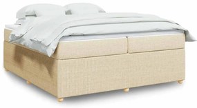Box spring postel s matrací krémová 200x200 cm textil 3285600
