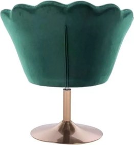 LuxuryForm DESIGN Otočné křeslo FREY VELUR na zlatém talíři - zelené