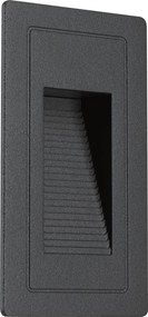 P 94382 Venkovní vestavné svítidlo do zdi High LED černá IP44 4W 230V teplá bílá 105x60mm - PAULMANN