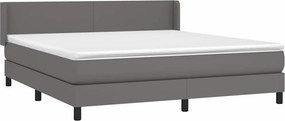 Box spring postel s matrací šedá 180x200 cm umělá kůže 3130677
