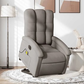 Elektrické zvedací masážní polohovací křeslo taupe textil 3204136