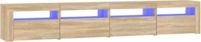 TV skříňka s LED osvětlením dub sonoma 240x35x40 cm 3152764