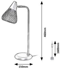 Rabalux 3182 - Stolní lampa FANNY 1xE14/25W/230V šedá
