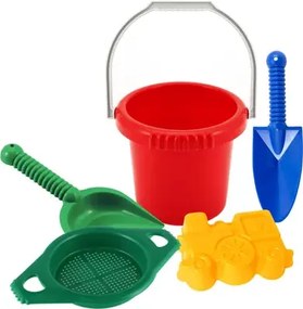 LORI 216 Sada na písek / kyblík, sítko, rýč, lopatka, formička / plast