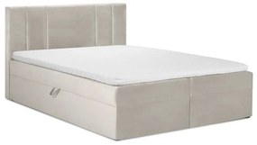 Béžová boxspring postel s úložným prostorem 200x200 cm Afra – Mazzini Beds