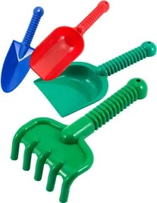 LORI 217 Sada na písek 4 díly / Plast / 2 lopatky, rýček a hrábě / od