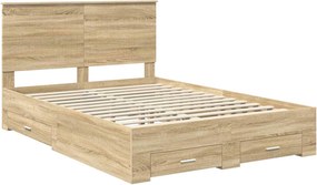 Rám postele s čelo Sonoma dub 140 x 190 cm Kompozitní dřevo 3411307