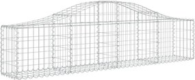 Klenuté gabionové koše 2 ks 200x30x40/60 cm pozinkované železo 3145367