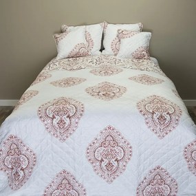 Bílý prošívaný přehoz přes postel na dvoulůžko Audrey - 240*260 cm