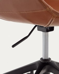 Otočná židle tassina na kolečkách kožená hnědá MUZZA