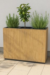 Dřevěný květináč ELEMENTO, dřevo, šířka 90 cm, hnědá
