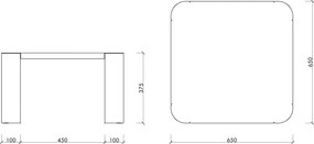 Kovový zahradní konferenční stolek 65x65 cm Fli – noo.ma