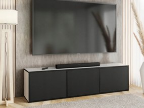 TV skříňka EDI 3 bílý + černý uzavřená TV skříňka s policí