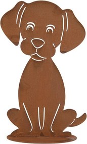 Rustikální rezavá dekorace pes Dog Rust - 16*13*25 cm