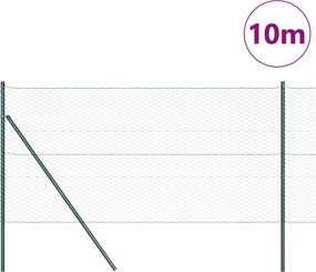 Hexagonální kotvení plotu 10 x 1 m Ocel potažená PVC Zelená 3352638