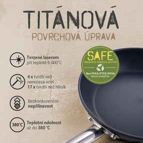 Pánev s titanovým povrchem Ø 24 cm V: 4,5 cm – Saturn Terra Lunasol - 601322