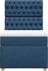 Box spring postel s matrací modrá 80x200 cm textil 3291120