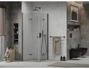 Mexen Lima Duo sprchový kout 80 x 80 cm, 6mm čiré sklo-černý profil, 856-080-080-70-00-02