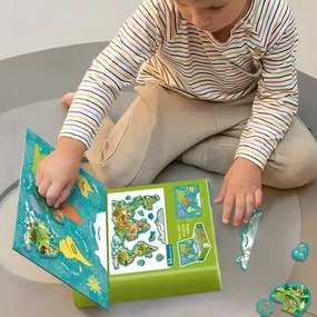 DODO Magnetická hra Mapa světa se zvířaty / Magnetky / 36 dílků / Přen