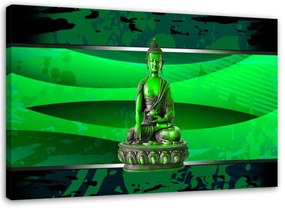 Obraz na plátně Socha Buddhy Zelená - 120x80 cm