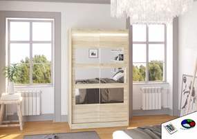ADRK Furniture Posuvná skříň se zrcadlem a LED osvětlením KOLORADO 120 ADRK-SW-KOL-S-120+L
