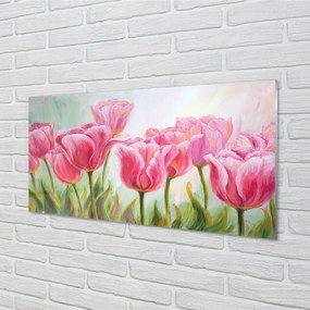 Obraz na skle tulipány obrázek 140x70 cm