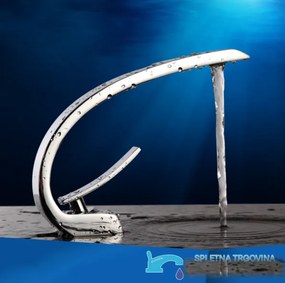 Stojánková koupelnová baterie EYN KA72932 s LED v chromu, tmavém bronzu a matné černé — Černá