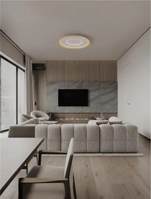 LED stmívatelné zlaté designové stropní svítidlo Figin s dálkovým ovládáním 49W