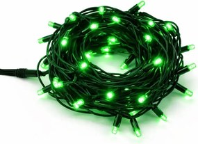 Easy Fix LED světelný řetěz, 5 m, venkovní, zelený, 50 diod, černý kabel, IP67