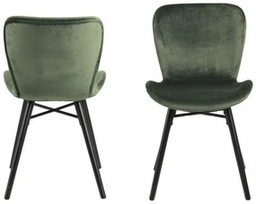 Design scandinavia Jídelní židle George (SET 2 ks), tmavě zelená