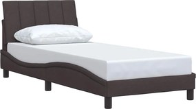 Rám postele bez matrace Hanko tmavě hnědá 90 x 190 cm textil 3310359