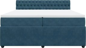 Box spring postel s matrací modrá 200 x 200 cm samet 3287840