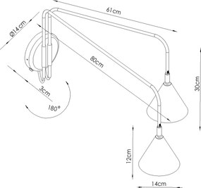 Sollux Lighting Nástěnné svítidlo NOX 2 olivově zelené s vypínačem