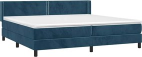 Box spring postel s matrací tmavě modrá 200x200 cm samet 3130923