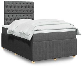 Box spring postel s matrací tmavě šedá 120x190 cm textil 3292003