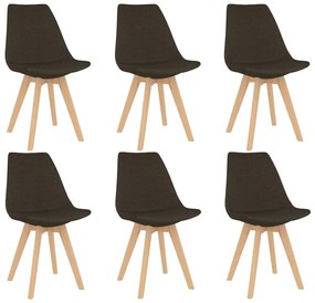 Petromila Jídelní židle 6 ks tmavě hnědé textil